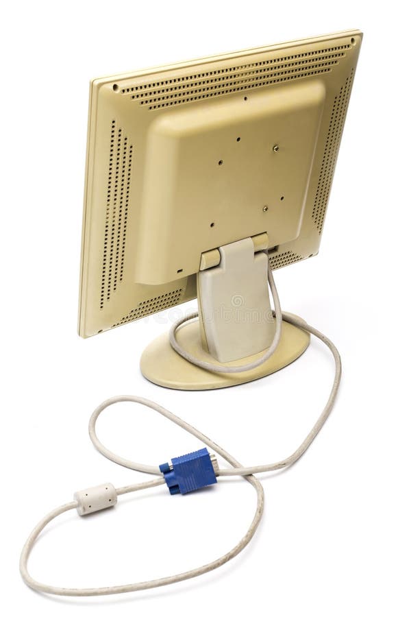 Old Computer Monitor On A White Background Stock Photo - Image of ...