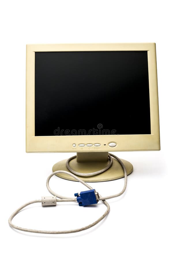 Old Computer Monitor on a White Background Stock Photo - Image of ...