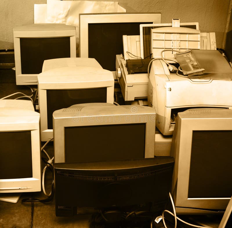 Old computer monitors stock image. Image of antique, lamp - 50700619
