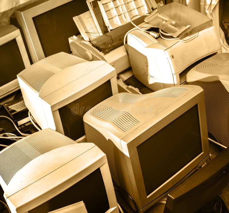 Old computer monitors stock image. Image of obsolete - 50702425