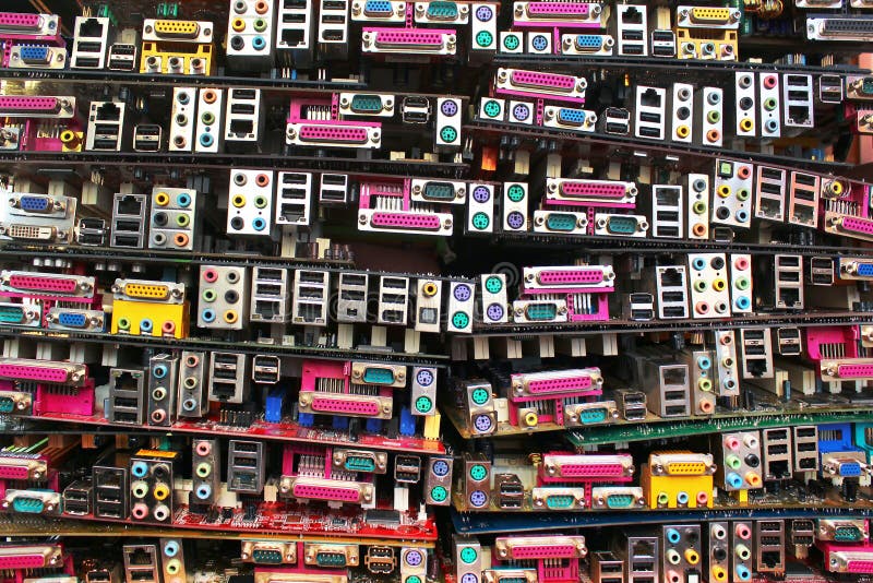Old Computer Motherboards. Piles of Obsolete Hardware and Electronic ...
