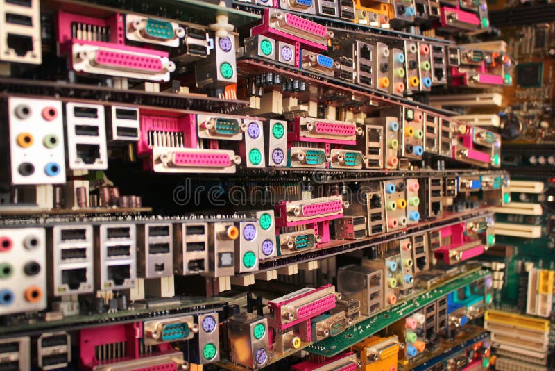 Old Computer Motherboards. Piles of Obsolete Hardware and Electronic ...