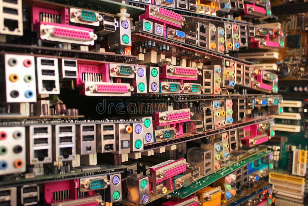 Old Computer Motherboards. Piles of Obsolete Hardware and Electronic ...