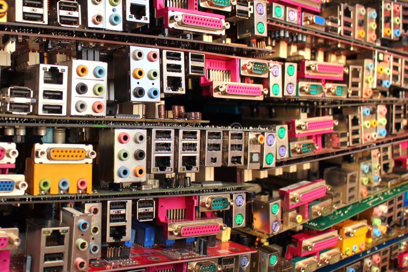 Old Computer Motherboards. Piles of Obsolete Hardware and Electronic ...