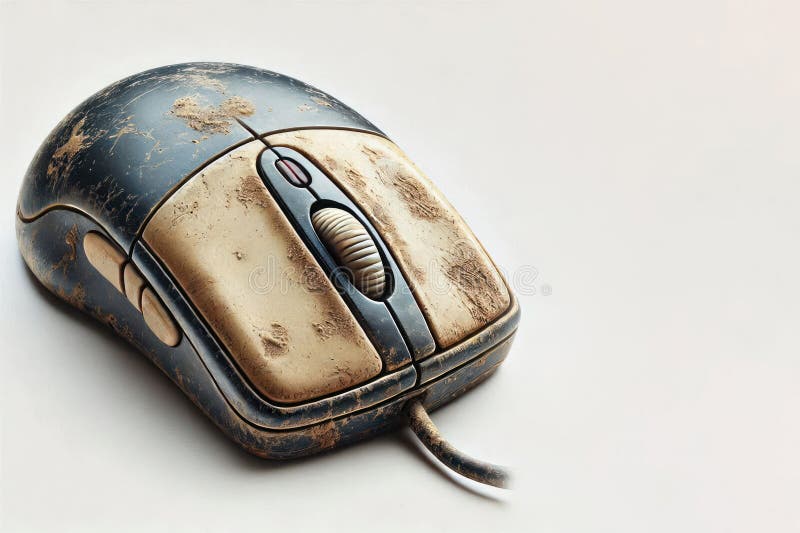 An Old Computer Mouse with Dirt. Space for Text. Stock Photo - Image of ...