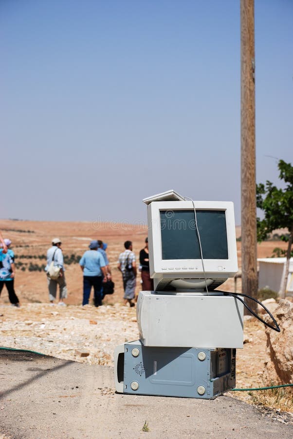 Old computer outside stock image. Image of dust, metal - 139799485