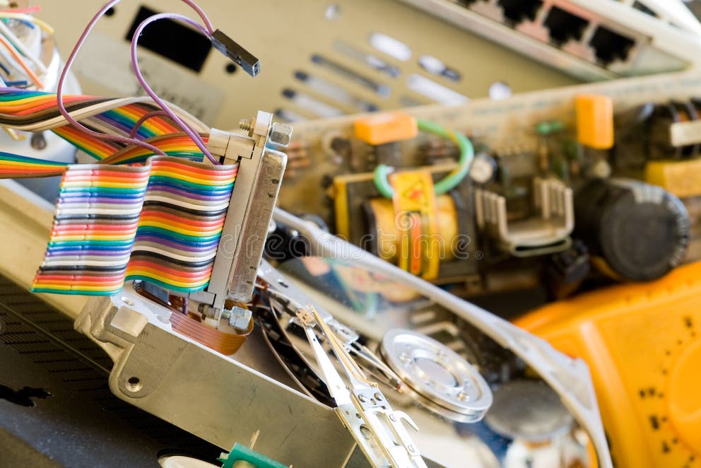 Old computer parts stock image. Image of hardware, broken - 7590013