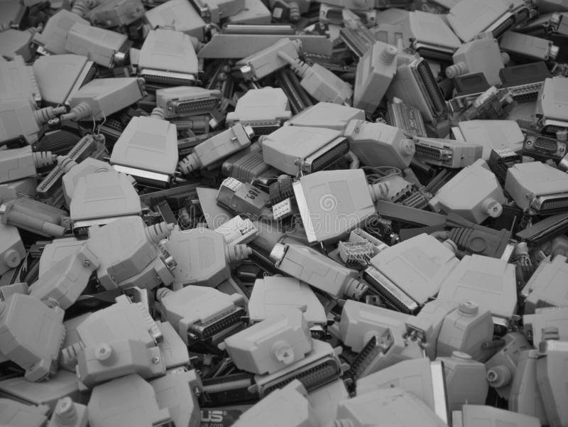 Old Computer Parts, Cables Close Up Scene 7 Stock Photo - Image of ...