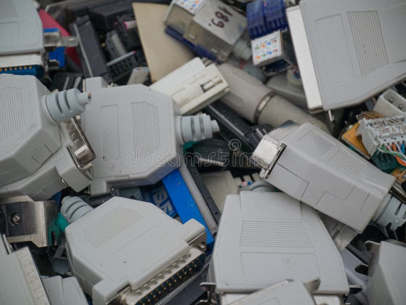 Old Computer Parts, Jacks in Close Up Stock Photo - Image of ...