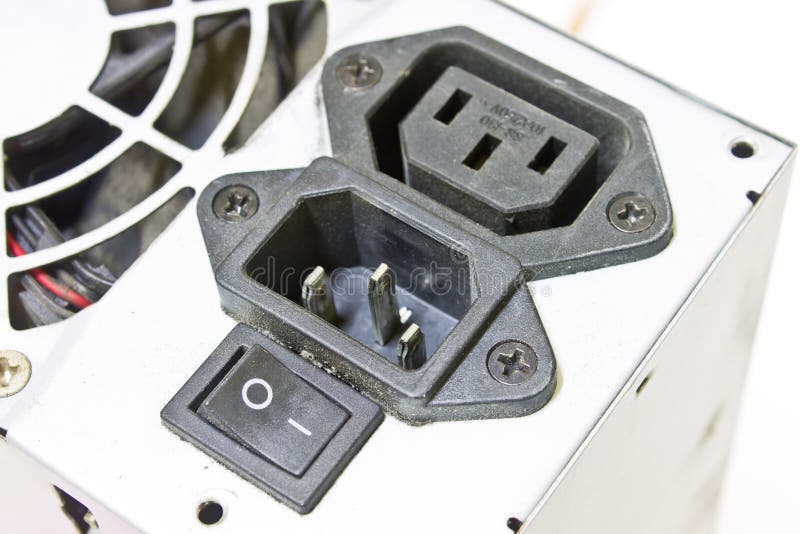 Computer Power Supply Cable. Stock Photo - Image of component, computer ...