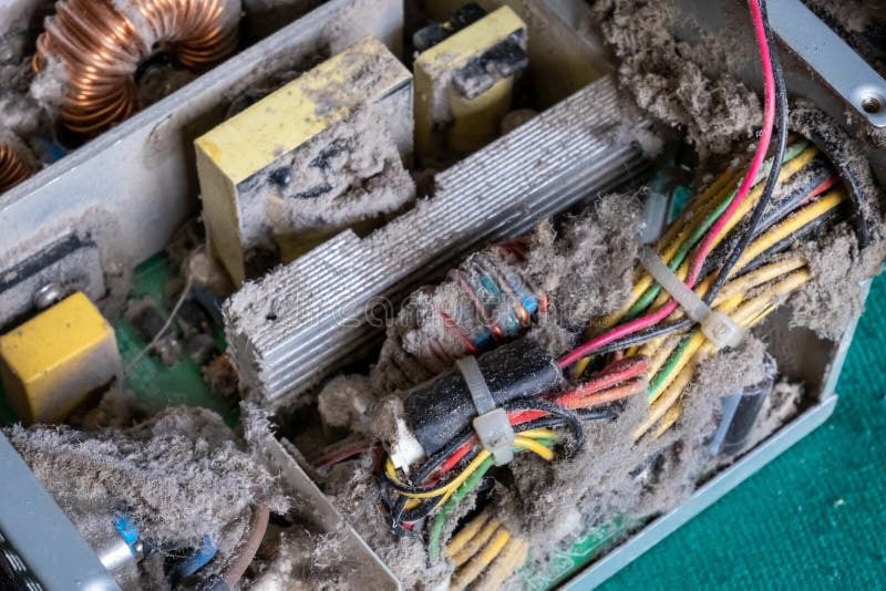 Old Computer Power Supply in a Thick Layer of Dust Stock Image - Image ...