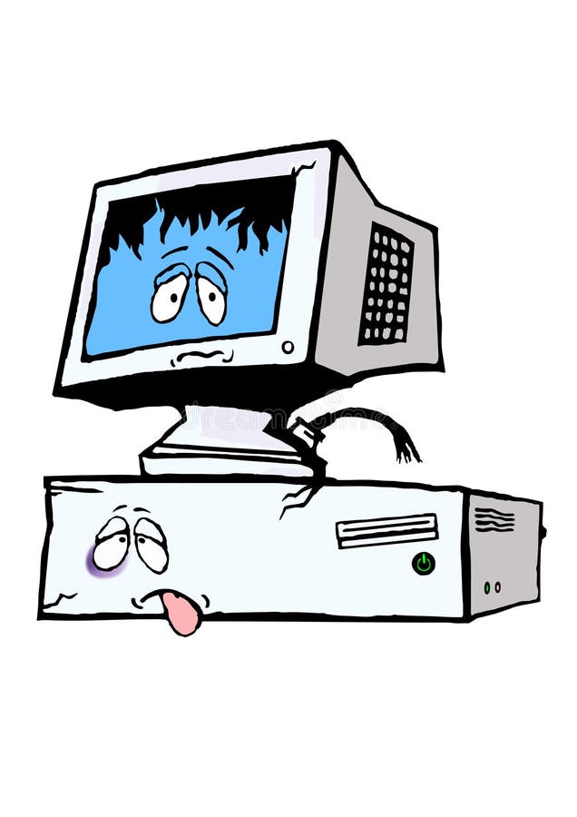Sad Crying Computer Monitor Character Stock Vector - Illustration of ...