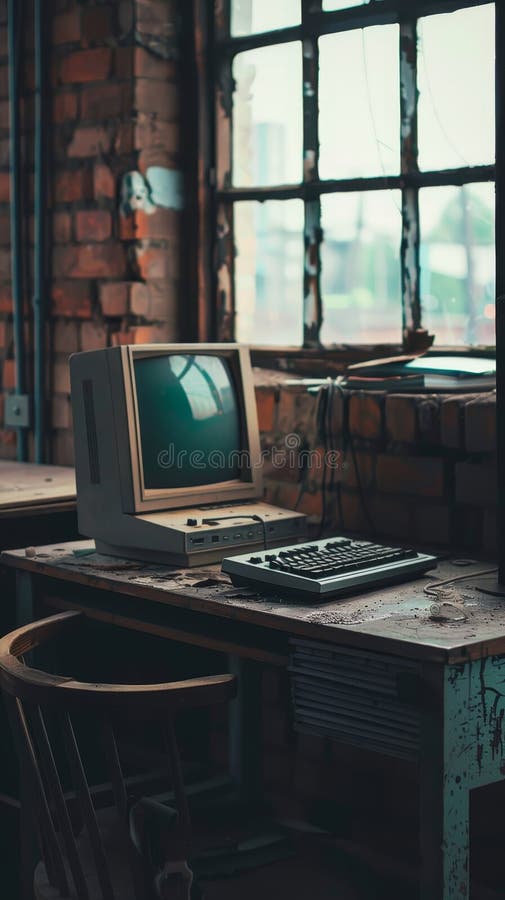 A Classic Computer System Stands Amidst a Backdrop of Vintage ...