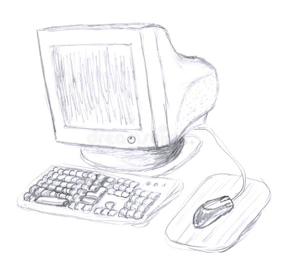 Old computer sketch stock illustration. Illustration of drawing - 12367812
