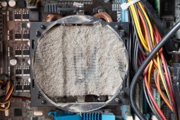Old Computer System Unit Cooler with Dust Inside. Dust on the Computer ...