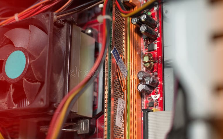 Old Computer System Unit Cooler with Dust Inside. Dust on the Computer Pc Processor Cooler with ...