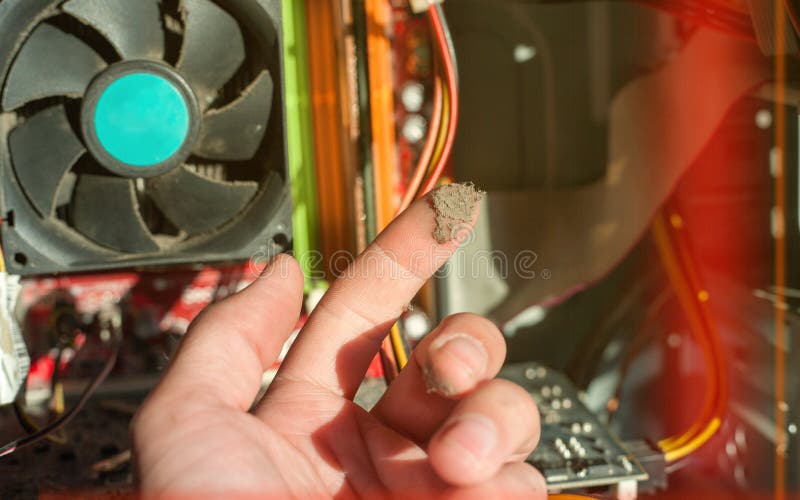 Old Computer System Unit Cooler with Dust Inside. Dust on the Computer ...