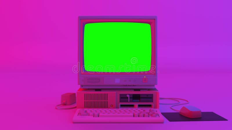 Old Computer Booting and Shutting Down with Glitch and Green Screen ...