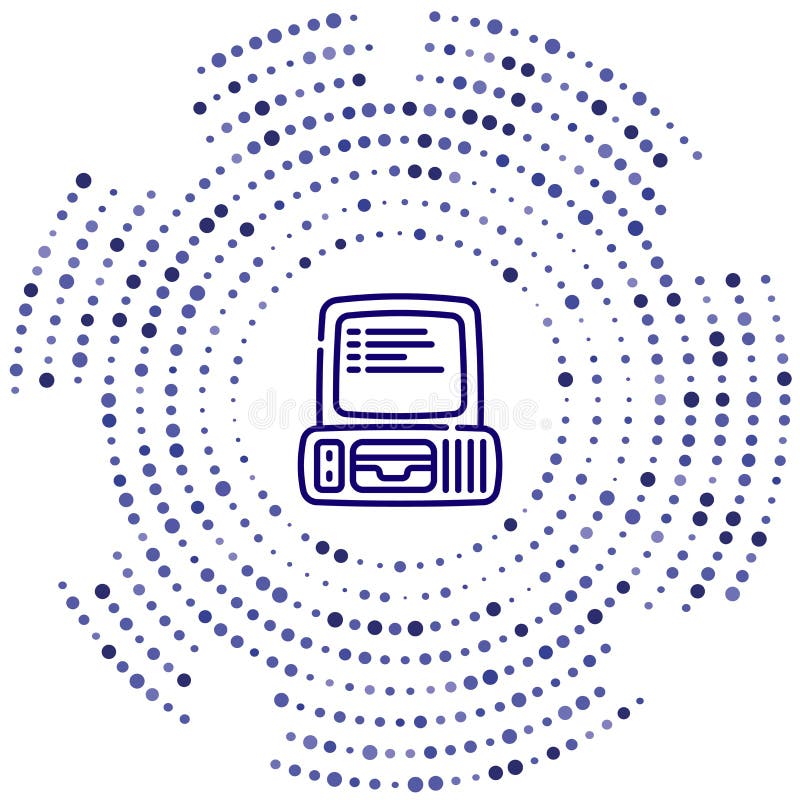 Old Computer Vector Icon. Old Computer Editable Stroke Stock Vector ...