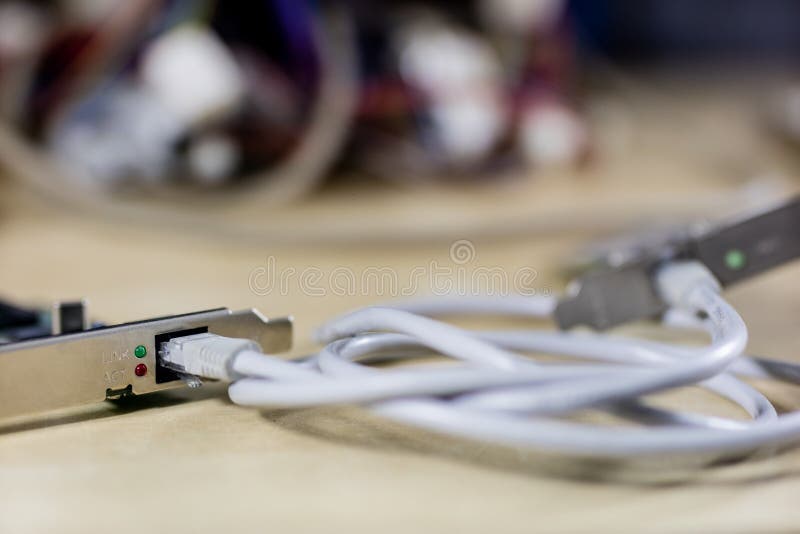 Old Computer Cables Used To Connect Peripheral Devices. Plugs and ...
