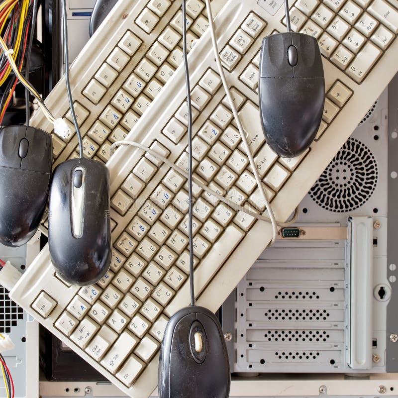 Old Dirty Computers and Keybord Stock Photo - Image of dump ...