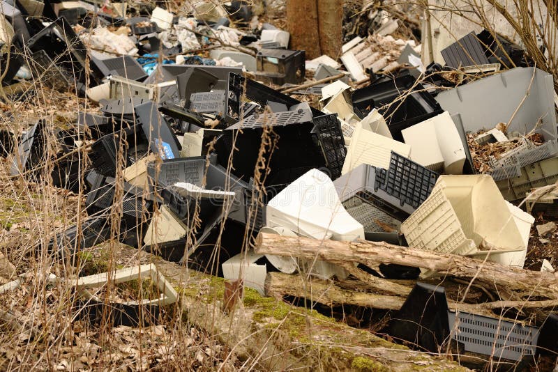 Old Computers and Monitors Abandoned in the Suburbs Editorial Image ...