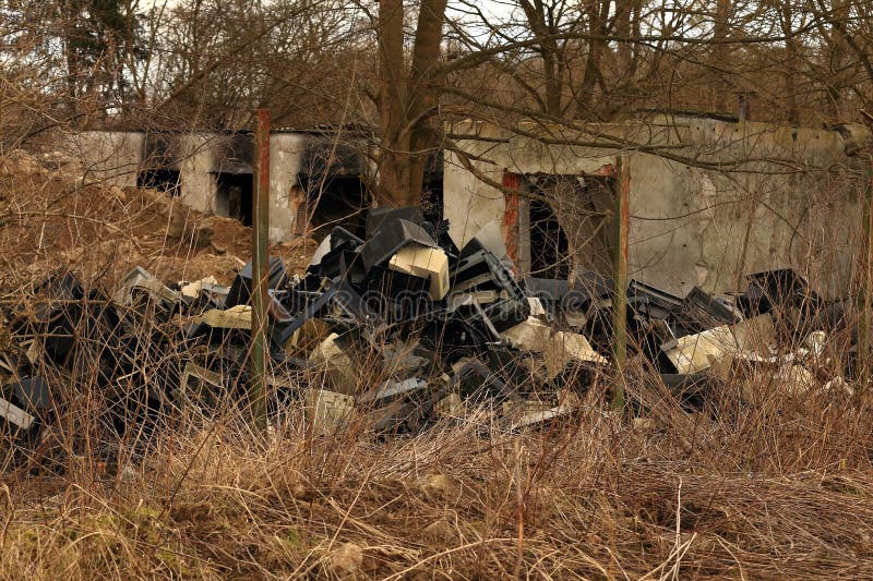 Old Computers and Monitors Abandoned in the Suburbs Editorial Photo ...