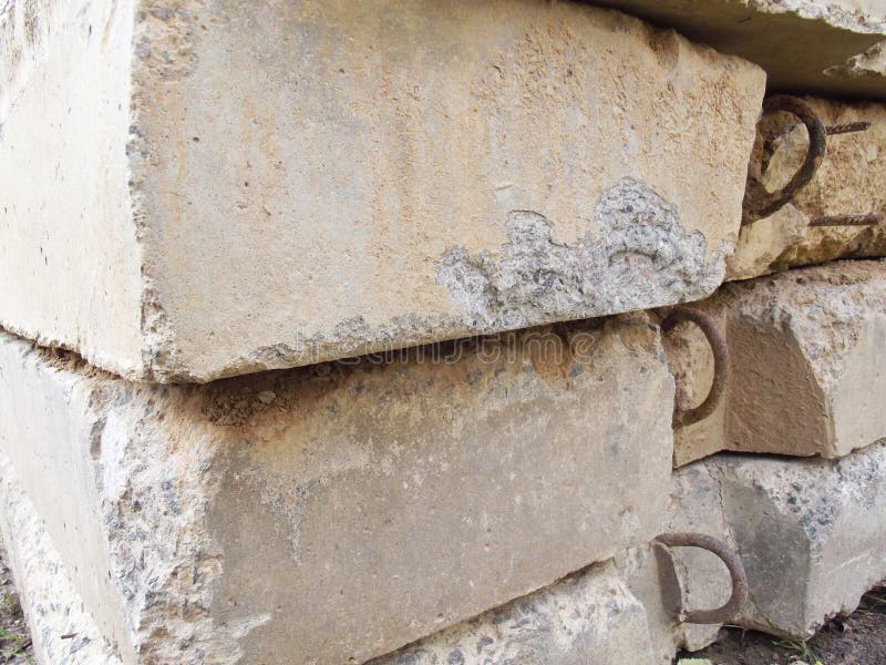 Old concrete blocks. stock image. Image of industrial - 164221671