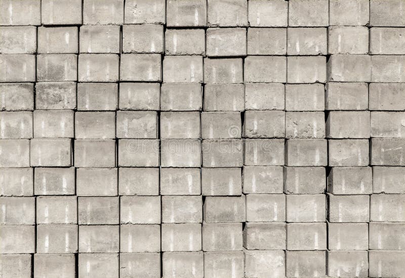 Old Concrete Brick Stacked in a Row. Pavement Tile Background Stock ...
