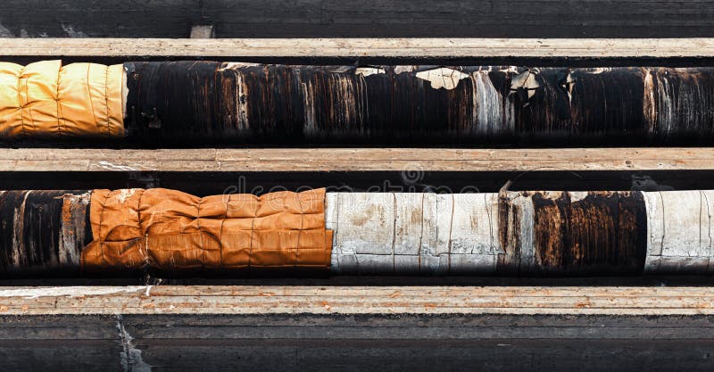 Tar Coated Pipes and Valves. Stock Photo - Image of outdoor, protect ...