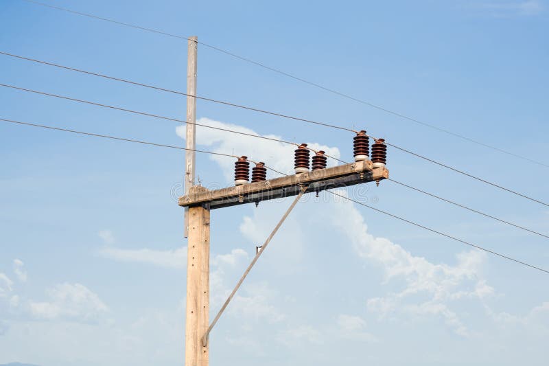 Old Concrete Electricity Pylon Stock Image - Image of tower, industry ...