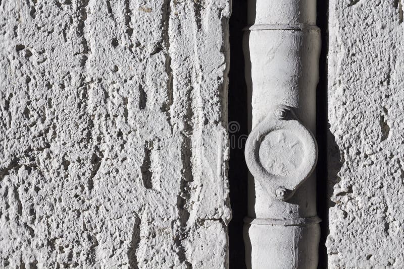 Old Concrete Wall with a Pipe Stock Image - Image of fissure, rift ...
