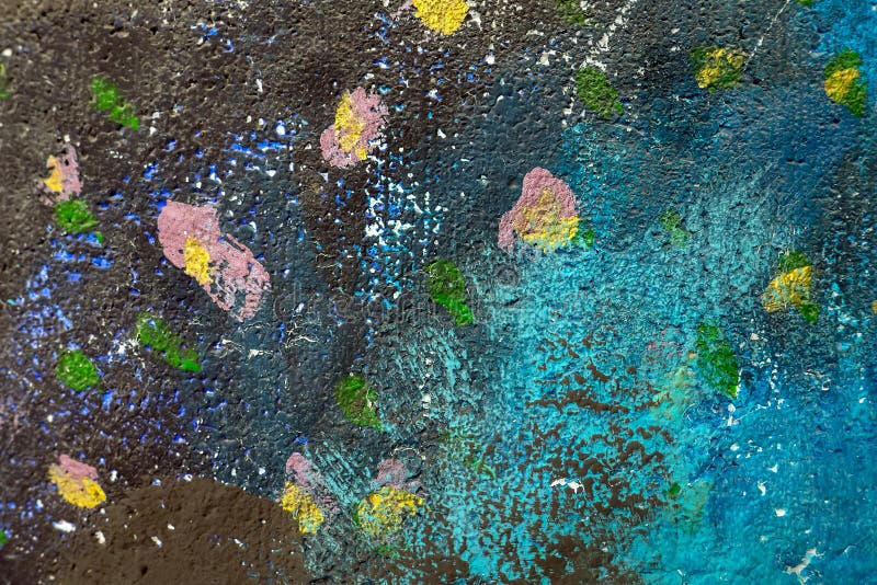 Old Concrete Wall Stained with a Colored Paint Stock Image - Image of ...