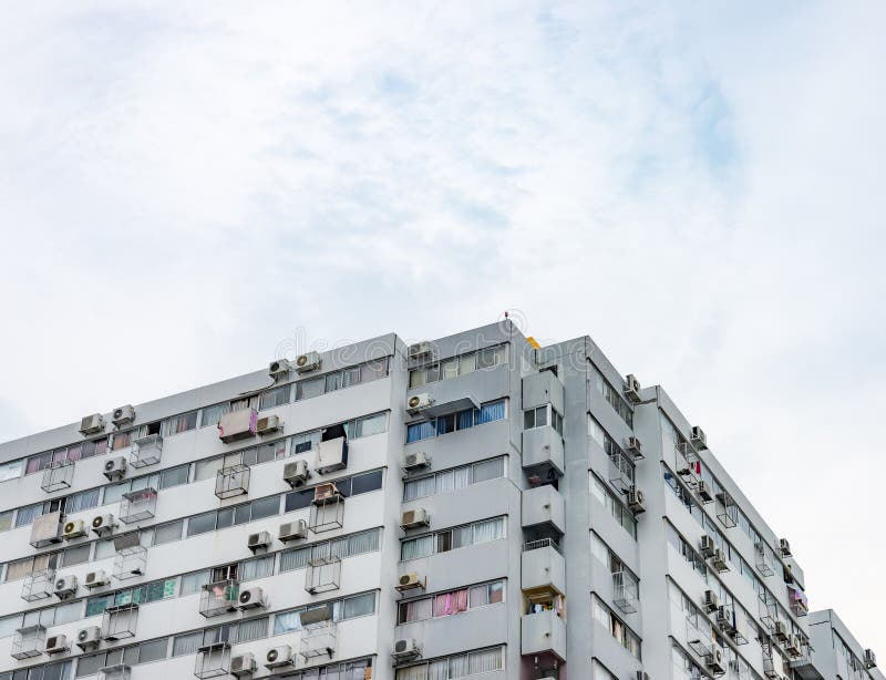 Old condominium building stock image. Image of concrete - 68457645