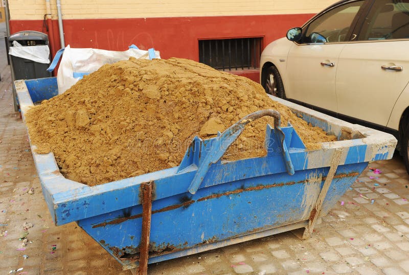 Old Construction Container Full of Sand Stock Photo - Image of freight ...