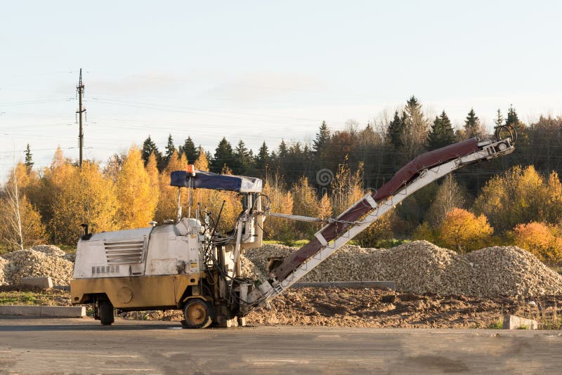 Old Construction Road Machinery, Pavement Milling or Cold Planing Stock ...