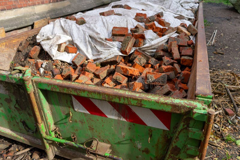 Old Construction Rubble in a Container for Recycling Stock Photo ...