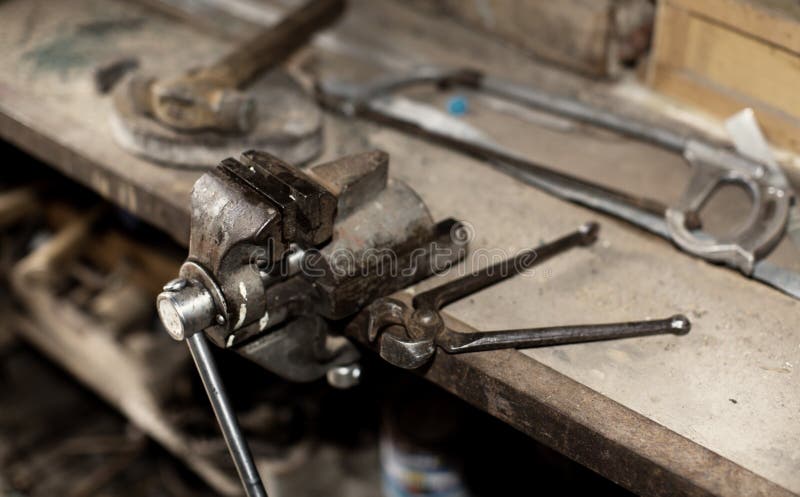Old construction tools. stock image. Image of shop, rusty - 79742771