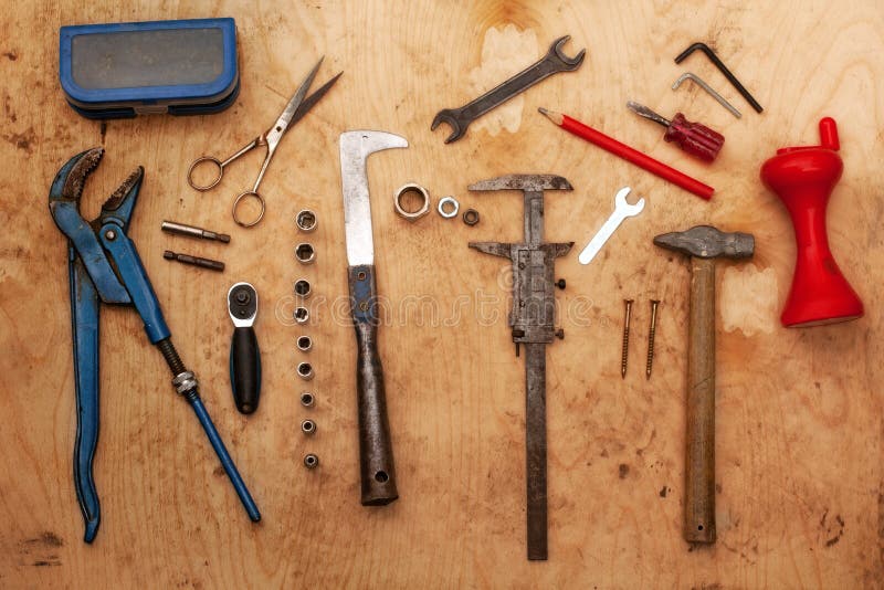 Old Construction Tools Sharp Background Stock Image - Image of ...