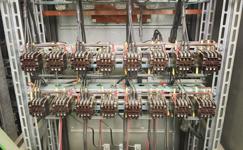 Old Contactors in Circuit Panel Stock Image - Image of board ...