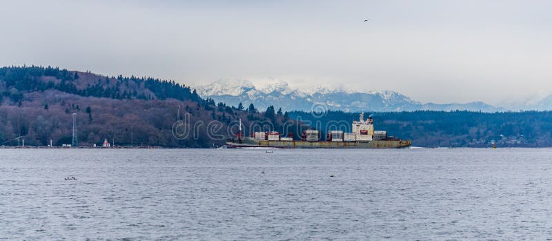 Old Container Ship 4 stock photo. Image of state, washington - 135371210
