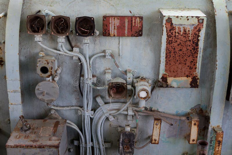 The Old Control Panel on the Old Ship. Stock Image - Image of broken ...