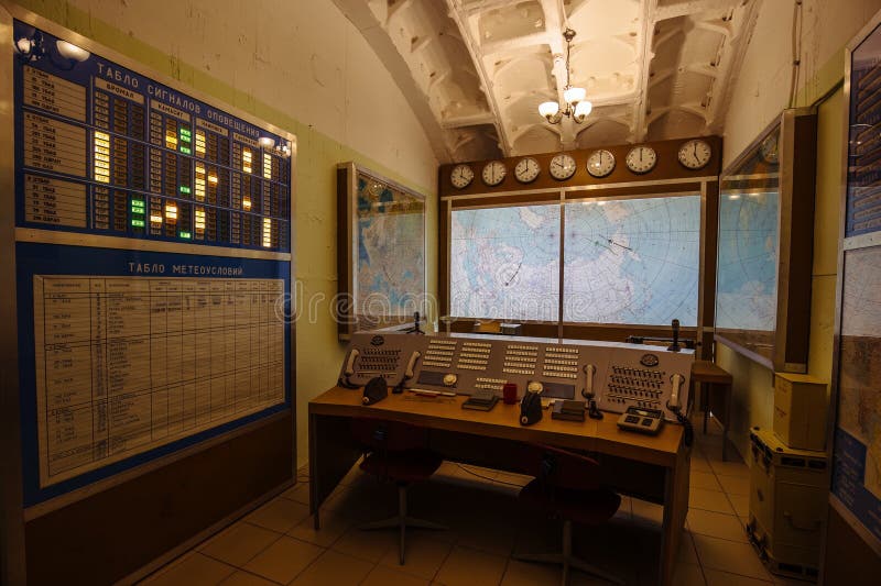 Old Control Panel of Soviet Underground Military Command Post in Bunker ...