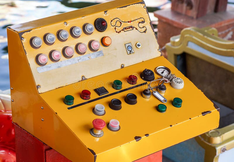 Old Control Panel Texture with Lots of Buttons . Stock Photo - Image of ...