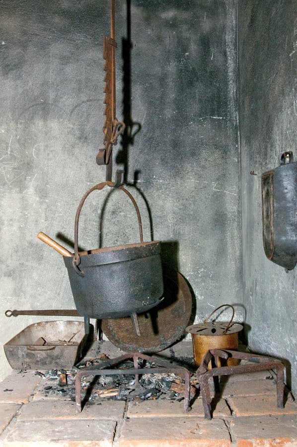 Traditional Oven and Cooking Utensils Stock Image - Image of used ...