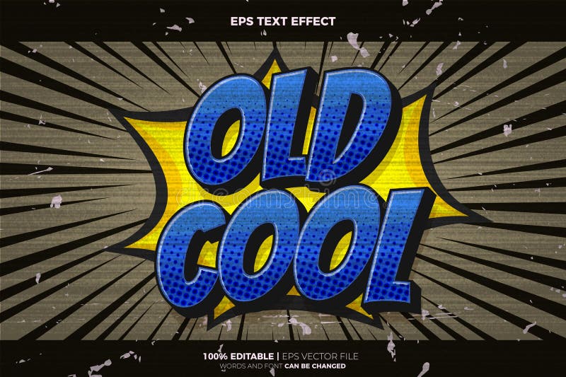 Old Cool Retro Vintage Comic Cartoon Super Hero Text Effect Stock ...