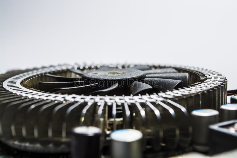 Old Cooler from the Computer. Motherboard of Blue Color. Repair of the ...