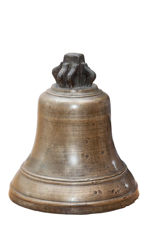 The Old Copper Bell Isolated on White Background Stock Image - Image of ...