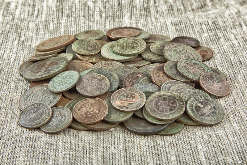 Old copper coins stock image. Image of empire, romanov - 48468015