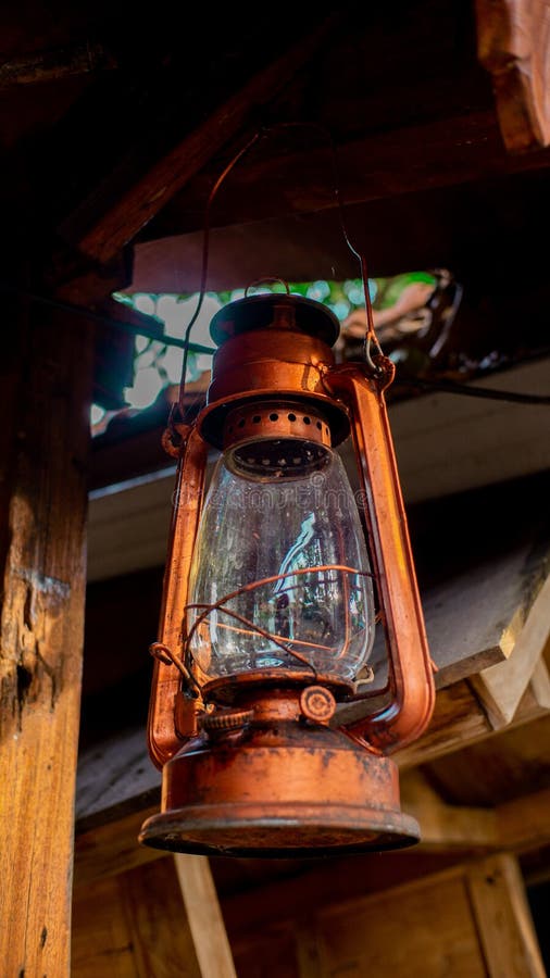 Old Copper Fire Lamp Wooden Scenary Stock Photo - Image of fire ...
